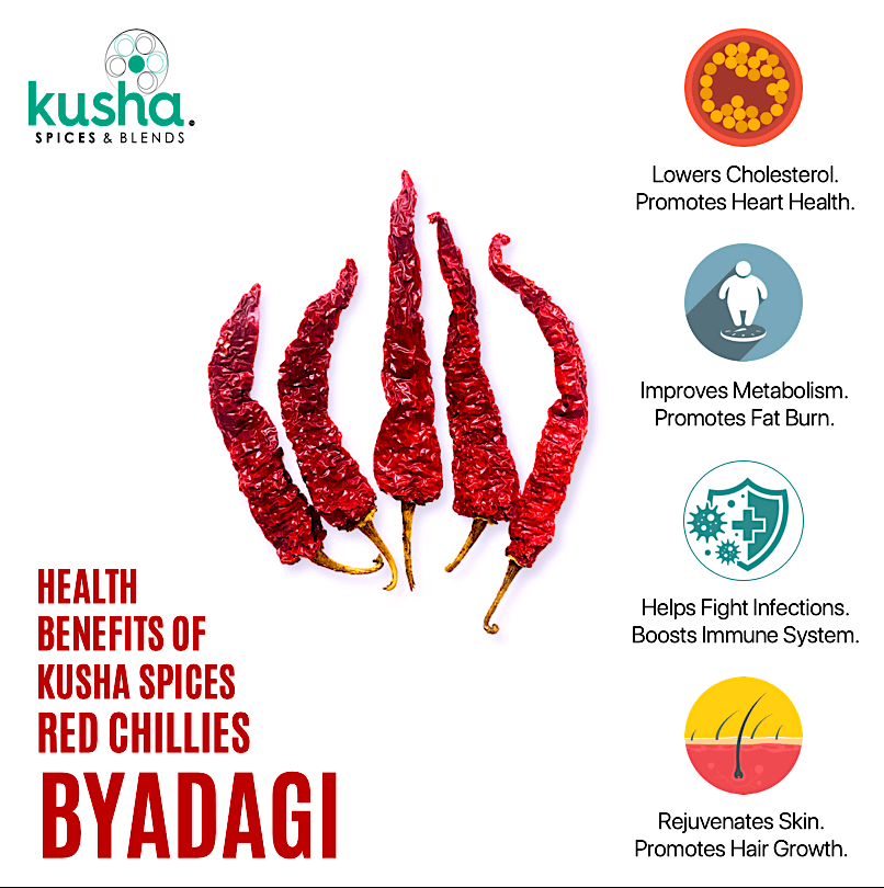 Kusha Red Chillies Whole – Byadagi | Kusha Spices