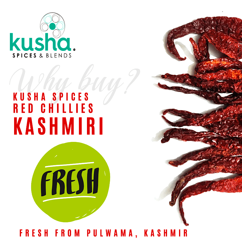 Kusha Red Chillies Whole – Kashmiri | Kusha Spices