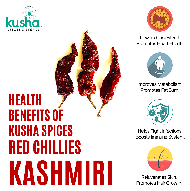 Kusha Red Chillies Whole – Kashmiri | Kusha Spices